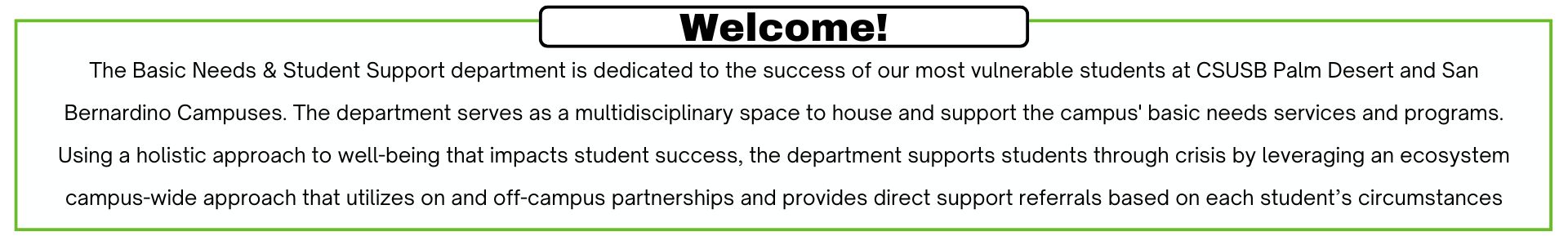 Basic Needs & Student Support | CSUSB